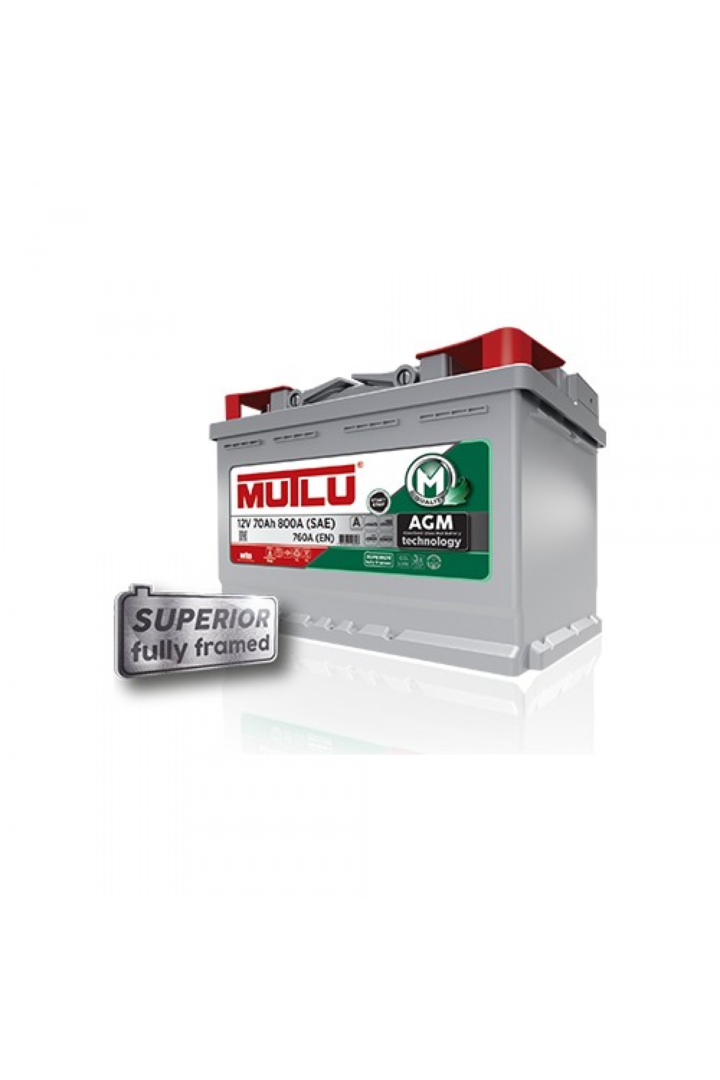 Mutlu Akü 800A 12 Volt/ 70Ah Agm